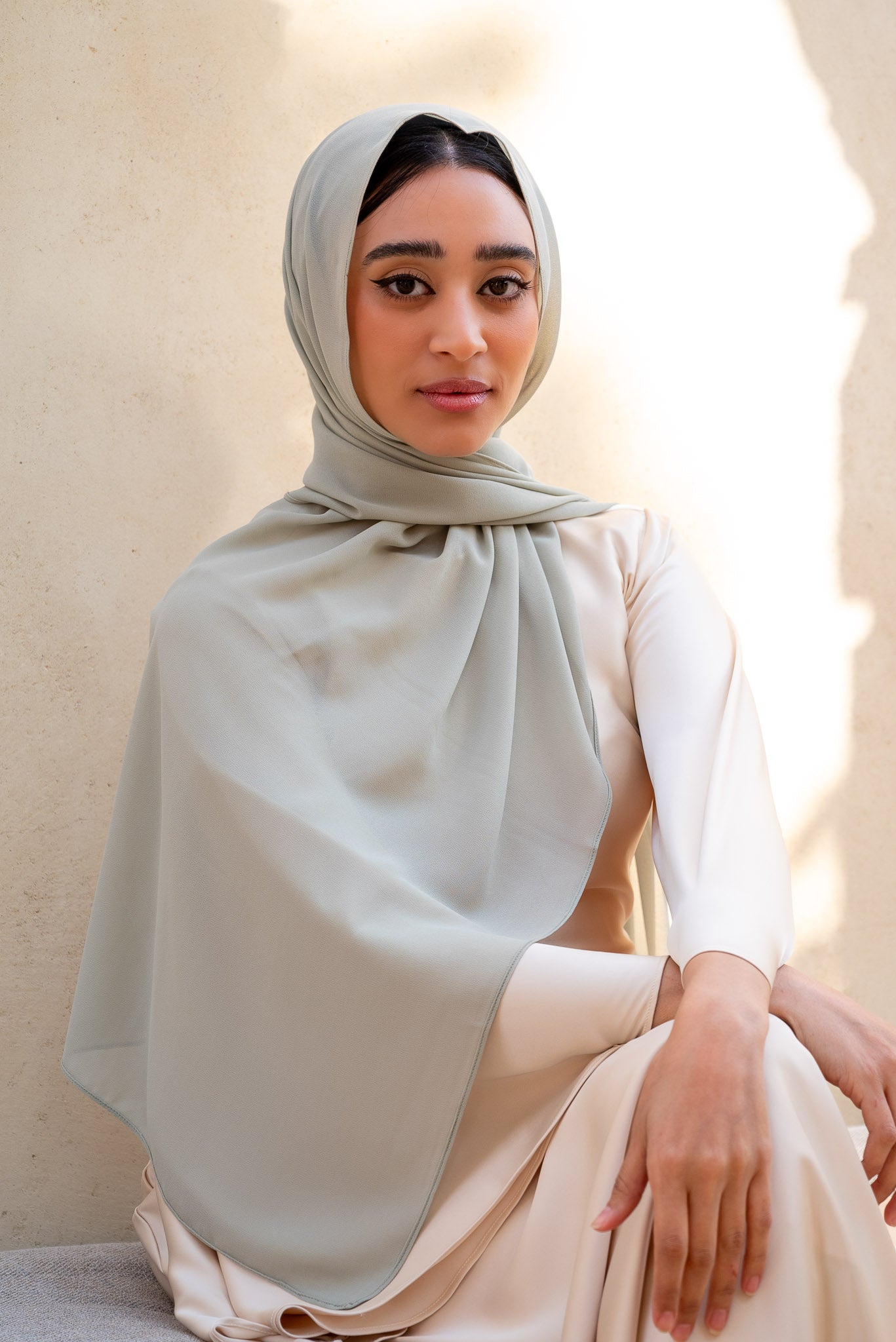 Dull Sage Chiffon Hijab 103