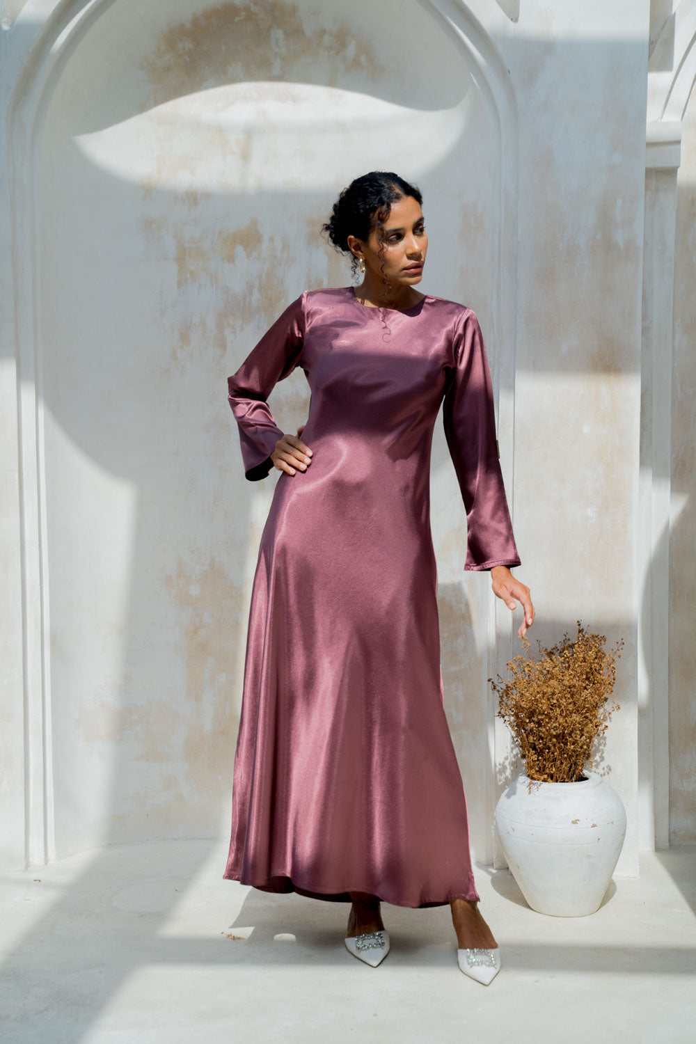 Regal Raspberry Modest Dress